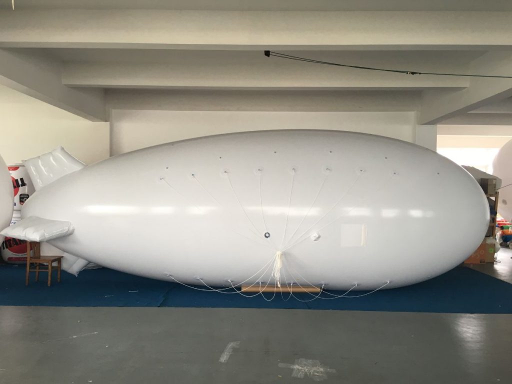 White Advertising Blimp - Cinema Balloons, Light Balloons,Grip Cloud Balloons, Helium Compressor ...